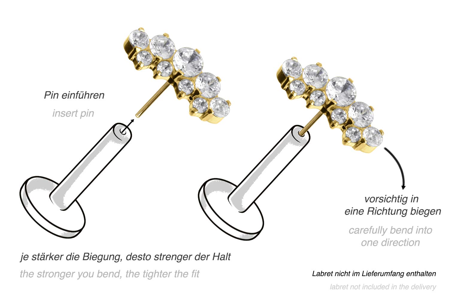 Titanium attachment with push pin CRYSTAL ARCH | SW = Black | PFT7025 ...